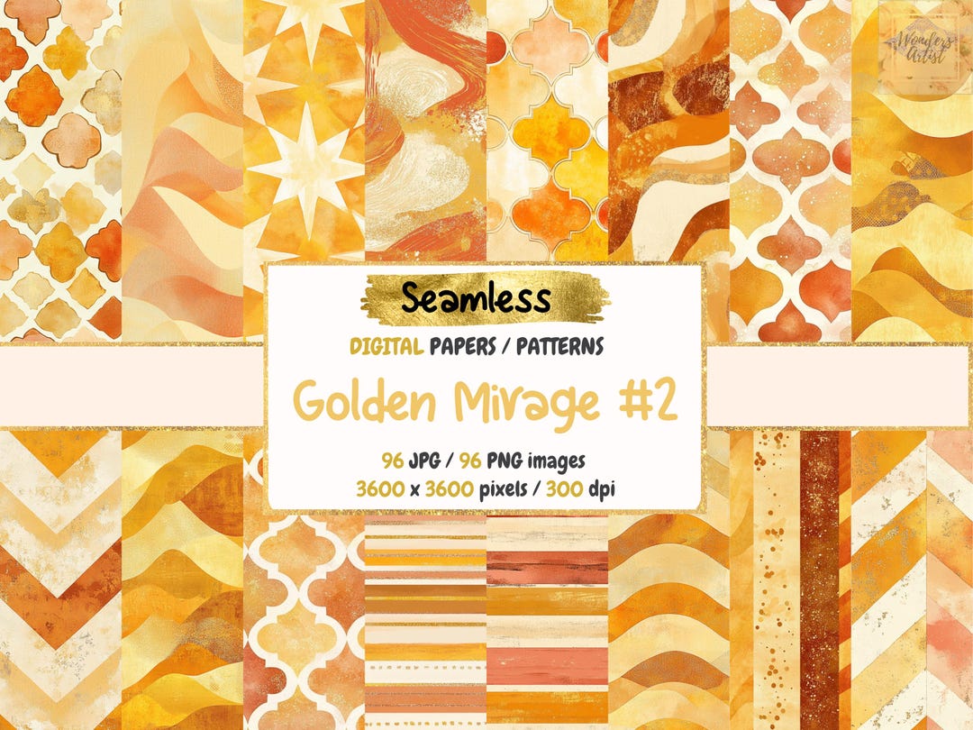 Golden Mirage Digital Paper: Warm Desert Textures (commercial Use) - Etsy