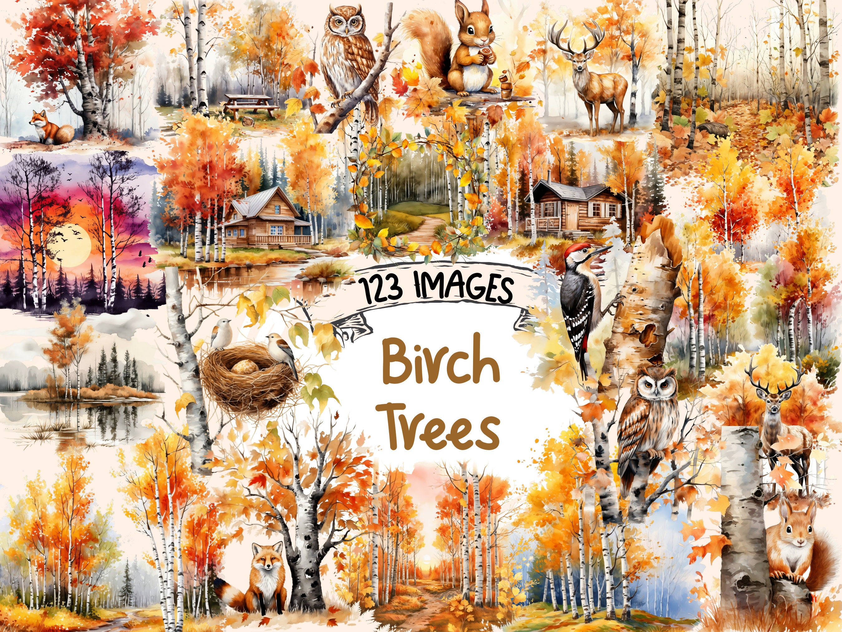 Birch Tree Art Border For Publisher