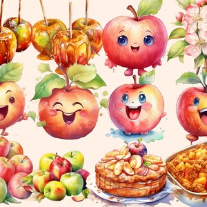 Apples Watercolor Clipart Bundle - 86 PNG Images of Refreshing Summer ...