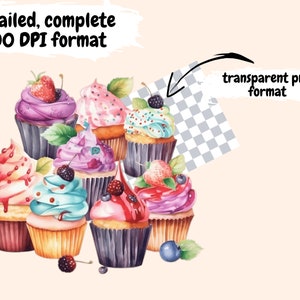 Sweet Treats Watercolor Clipart Bundle - Tasty Desserts, Donuts ...