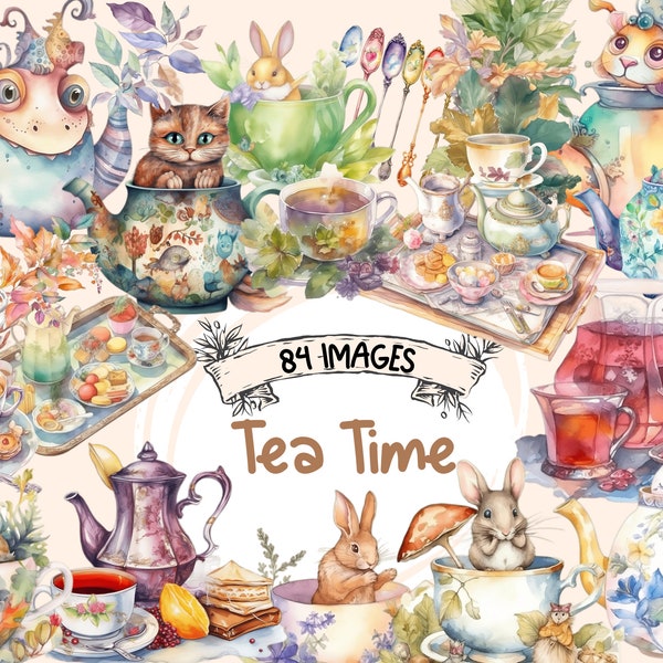 Tea Time Clipart - Etsy