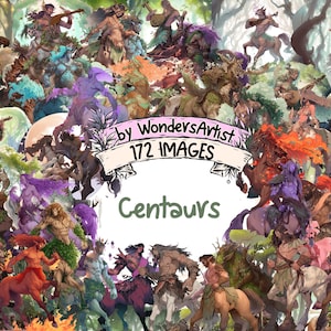 Centaurs Watercolor Clipart Bundle - 172 PNG Centaur Images, Mythical Fantasy Creature Graphics ...