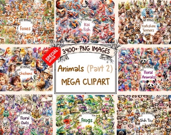 Animal Clipart Mega Bundle – 3400+ PNG Images (commercial License) - Etsy