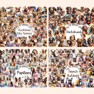 Dogs Clipart Watercolor Bundles - 1800+ PNG Puppy Graphics, Cute Pet ...