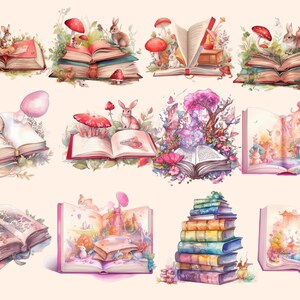 Fairytale Books Watercolor Clipart Bundle - 67 Magical Enchanting ...