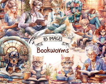 Autumn Books Watercolor Clipart Bundle 656 PNG Fall Book Images, Cute ...