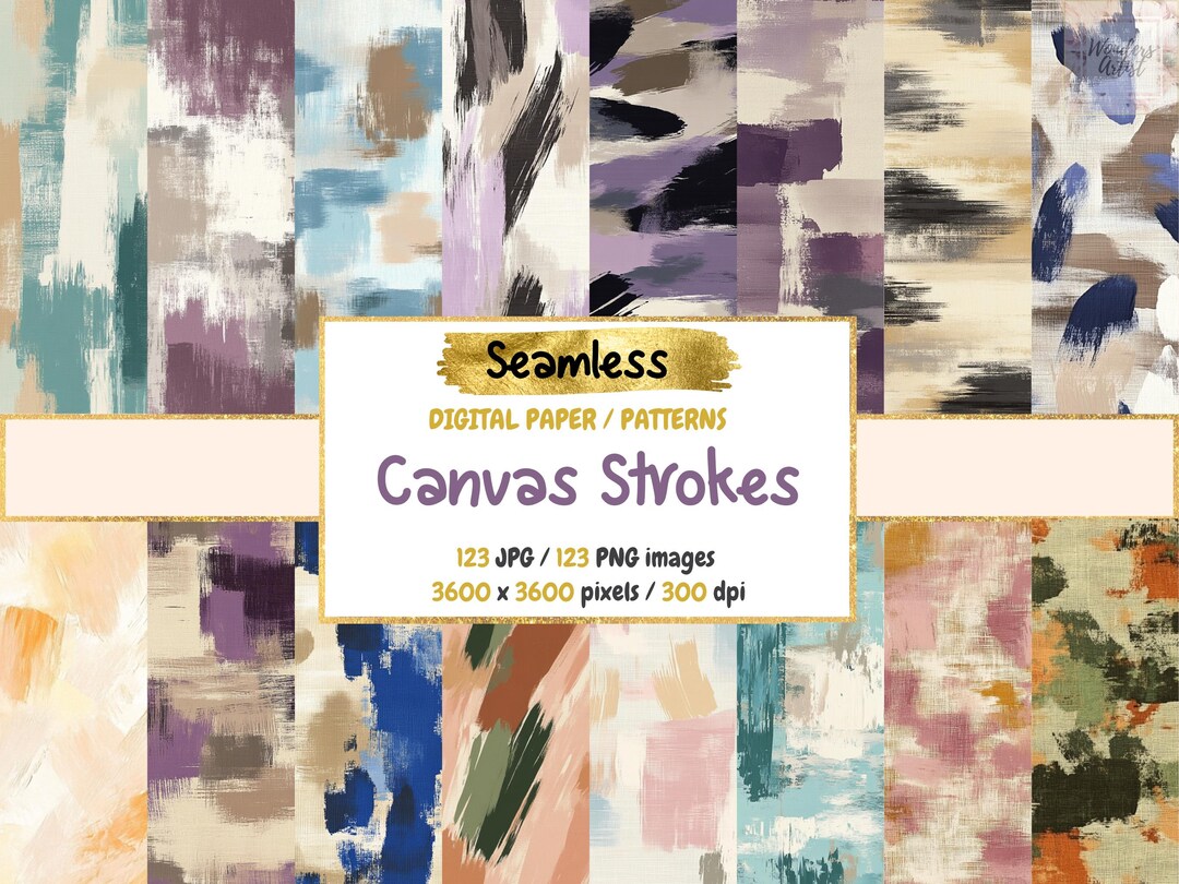 Canvas Strokes Digital Paper - Etsy