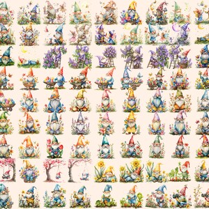 Gnomes Watercolor Clipart Bundle: 400 PNG Graphics (digital Download ...