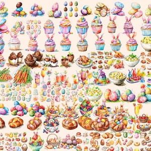 Easter Food Clipart Bundle: 444 PNG Images (commercial Use) (digital ...
