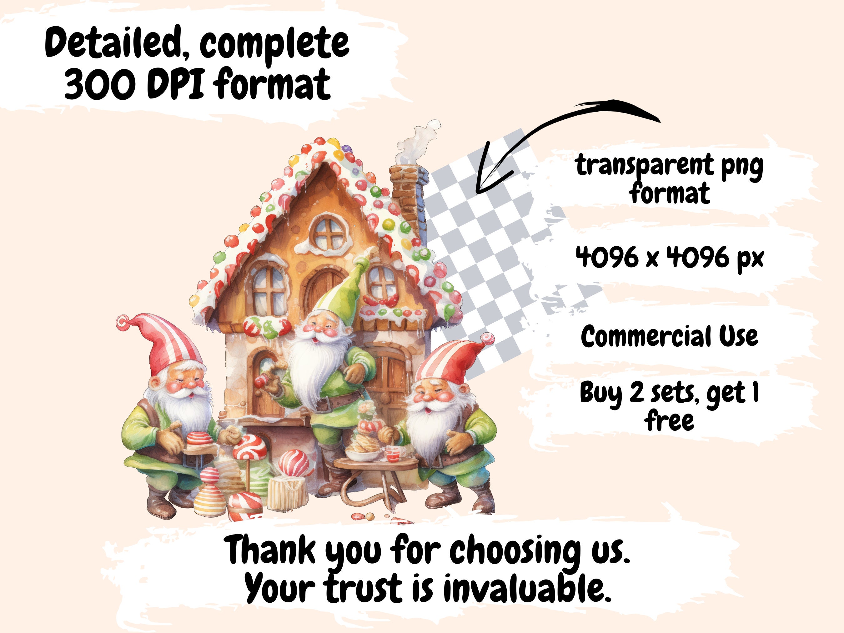 Christmas Gnomes Watercolor Clipart Bundle: 450 PNG Festive Images ...