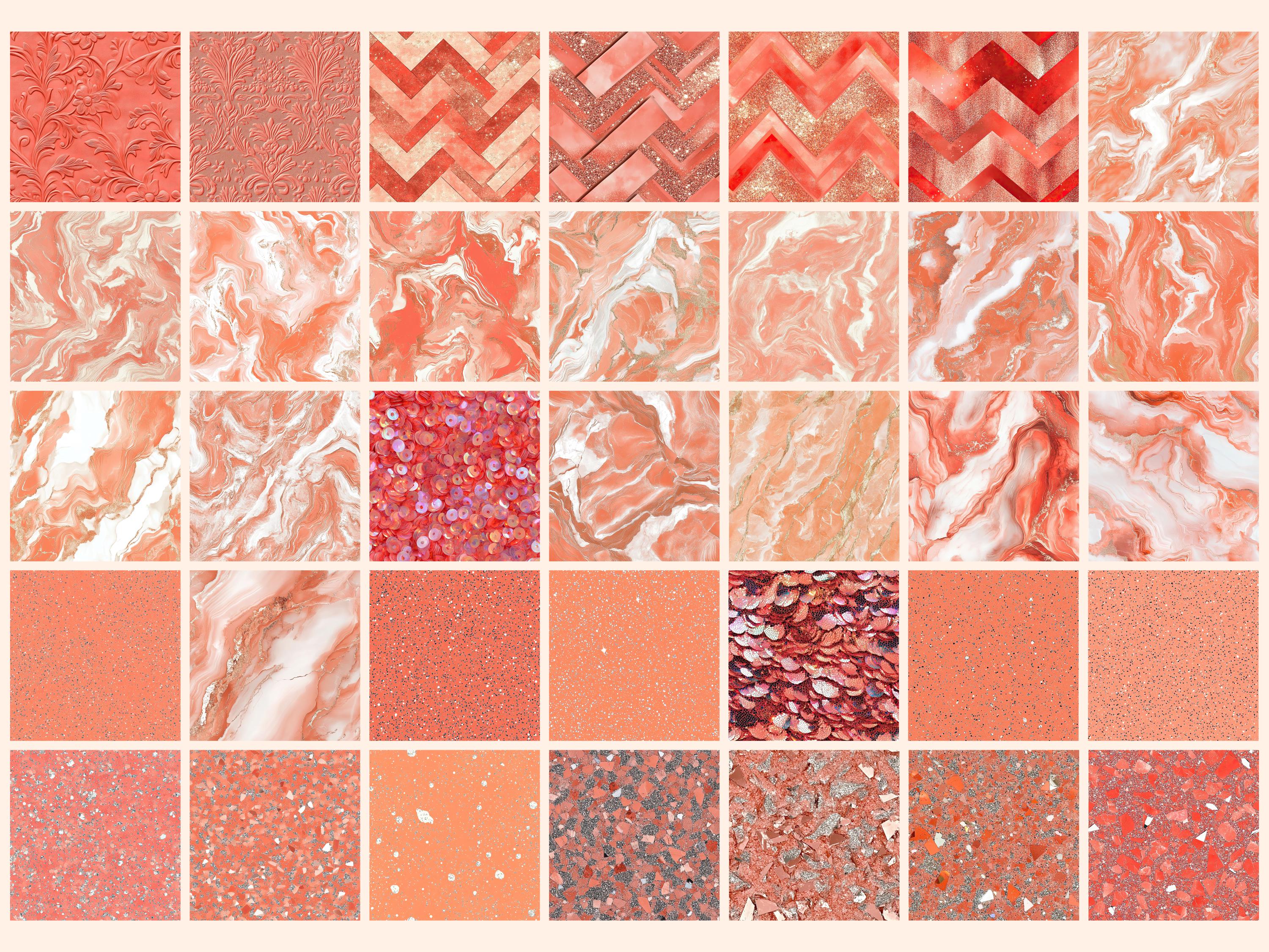 Coral Digital Paper: Seamless Textures, Elegant Backgrounds (commercial ...