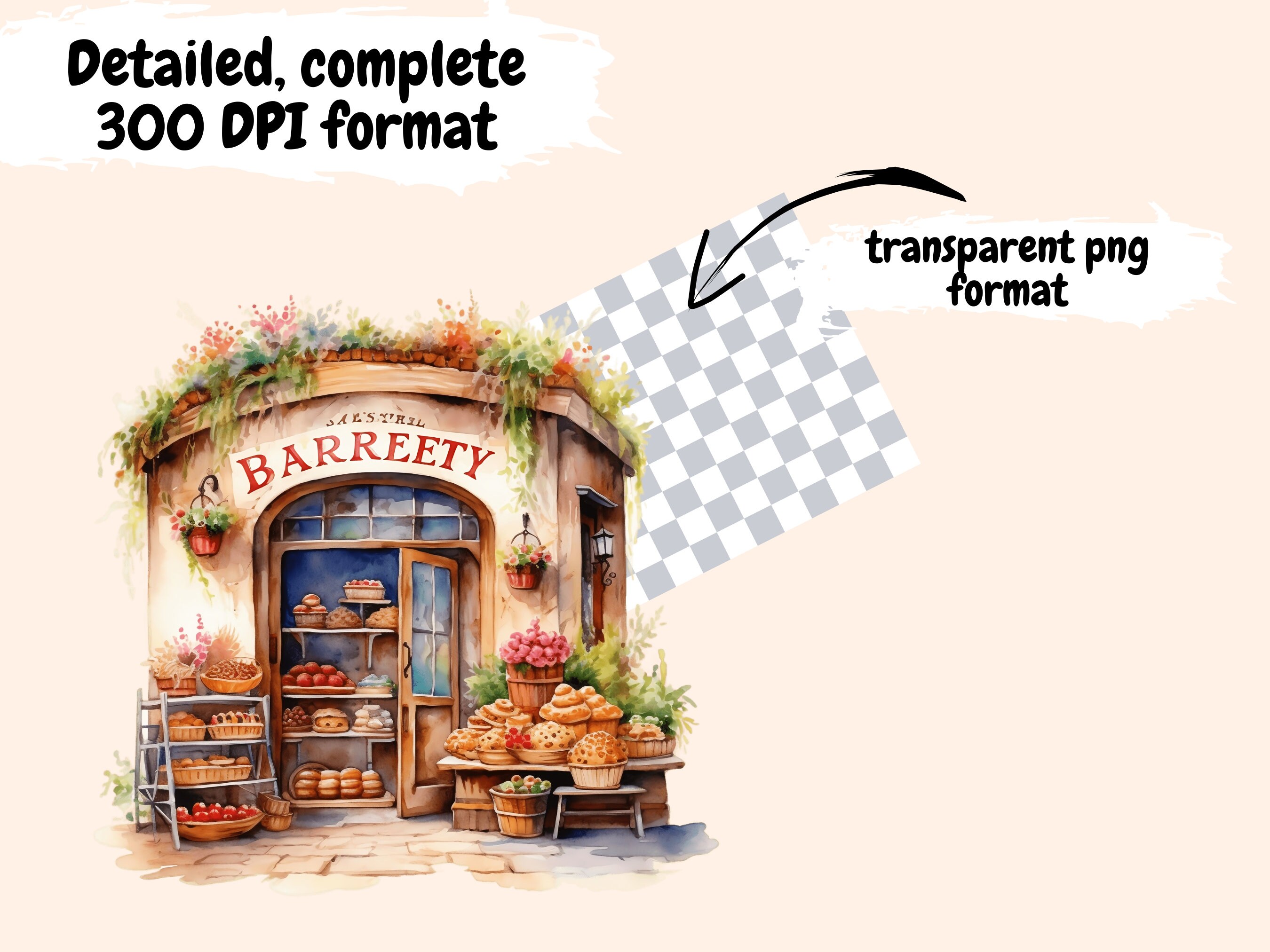 Watercolor Bakery Clipart Bundle: 121 Sweet Treat PNG Images ...