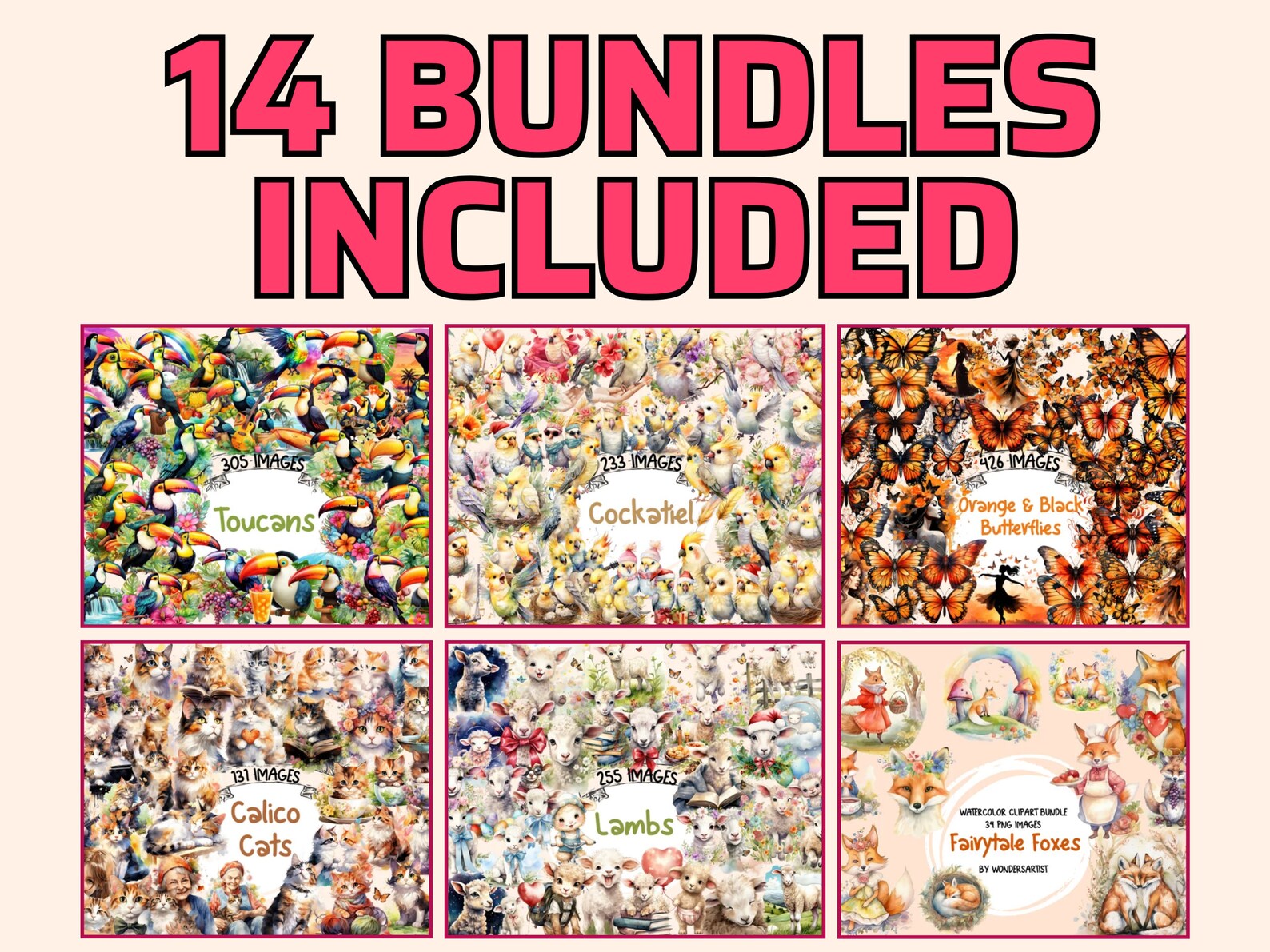 Animals Mega Clipart Bundle (P5) - 3500+ PNG Cute Animal Images ...