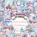 Pink & Blue Christmas Clipart Bundle: Watercolor Festive Images (PNG ...