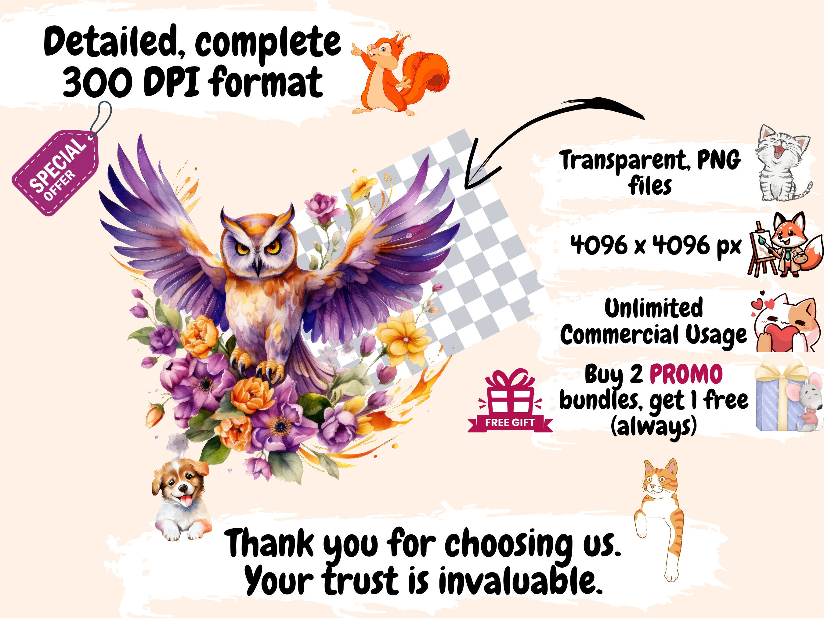 Animal Clipart Mega Bundle – 3400+ PNG Images (commercial License) - Etsy