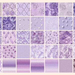 Lilac Digital Paper: Seamless Purple Textures, Scrapbook Paper (instant ...