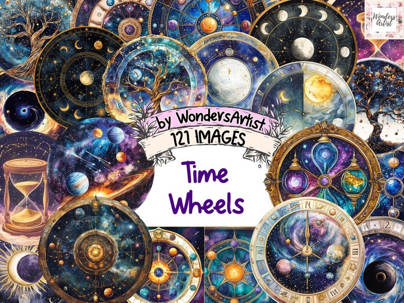 Time Wheels Clipart Bundle: Steampunk Clockwork PNG Images (digital ...