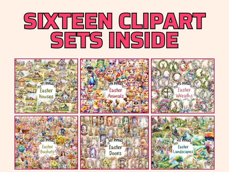 5800+ Easter Clipart Mega Bundle: Spring PNG Graphics (commercial ...