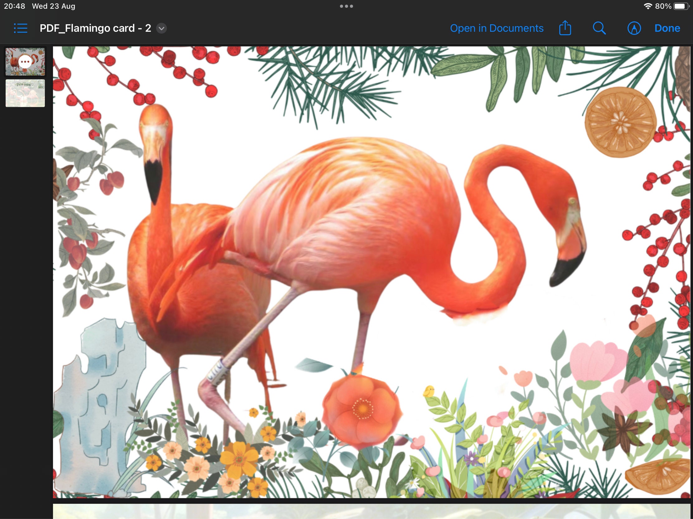 Flamingo Postcard Printable Greeting Card Digital Art Set of Card With ...
