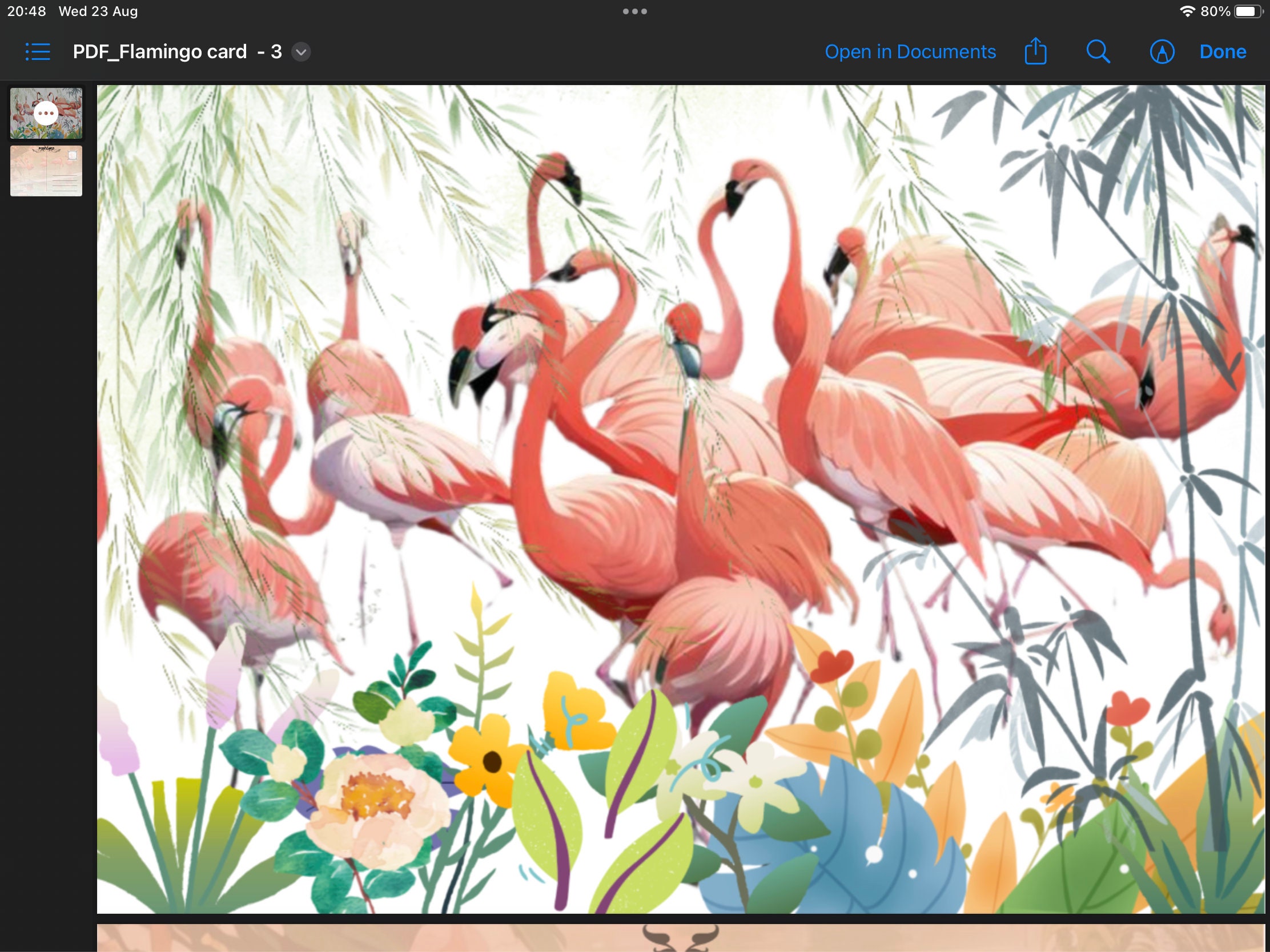 Flamingo Postcard Printable Greeting Card Digital Art Set of Card With ...