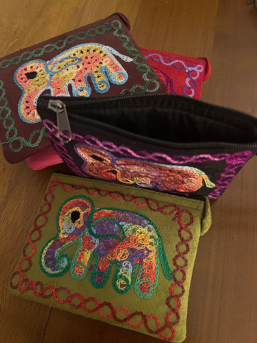 Elephant Embroidered Pouch nepalese Crafts - Etsy