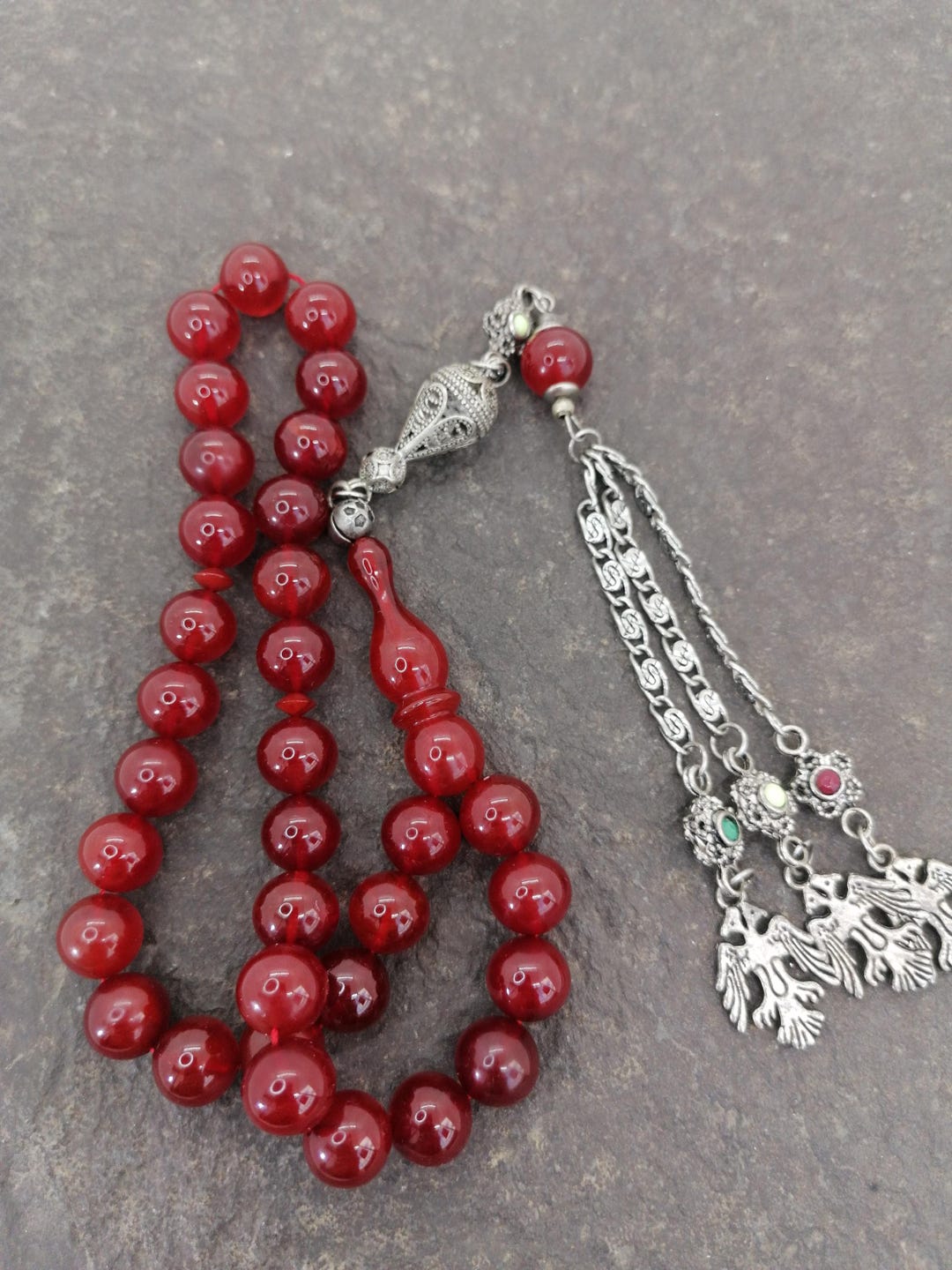 A True Ottoman Model Amber Prayer Beads With 3 Piece Tassel, Master ...