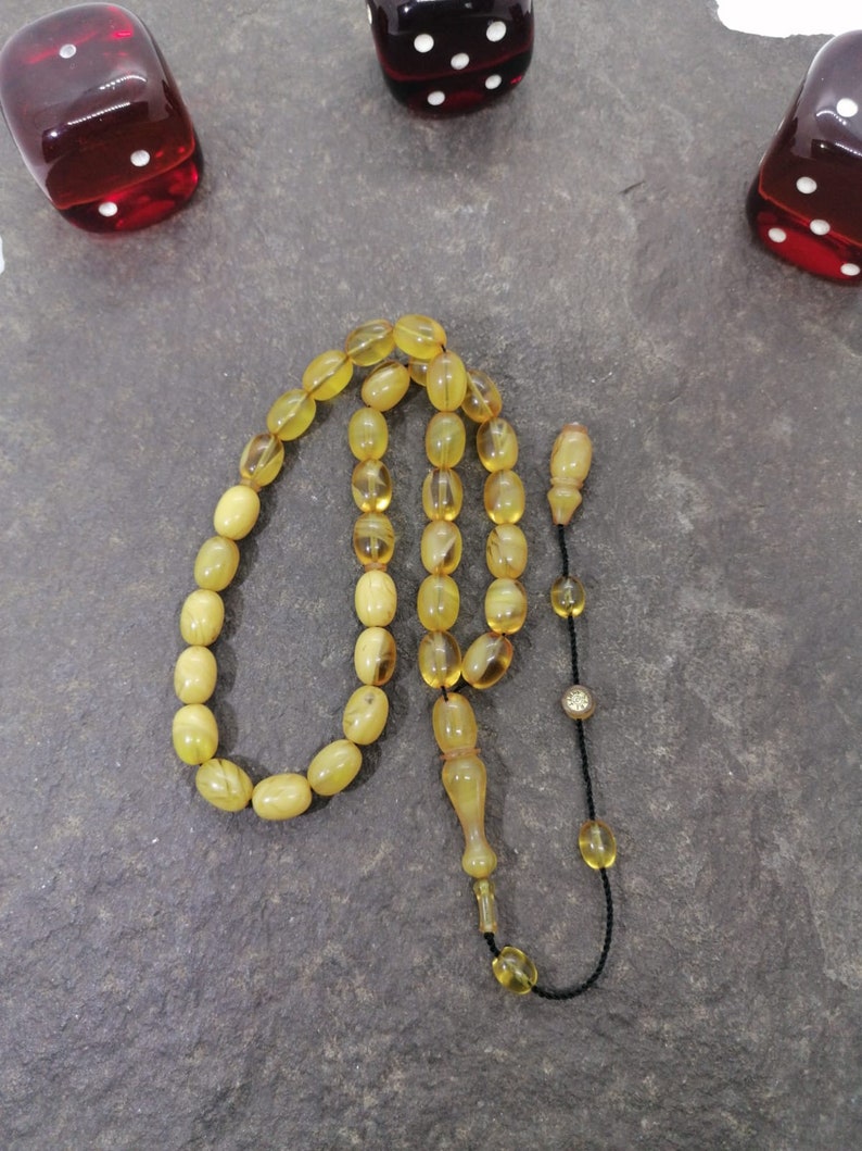 Master Craftsmanship Amber Rosary, 33 Pieces, Islamic Prayer Beads ...