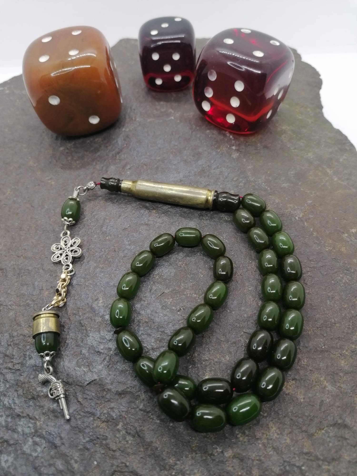 Master Craftsmanship With Real Bullet Case Amber Rosary,33 Pieces ...