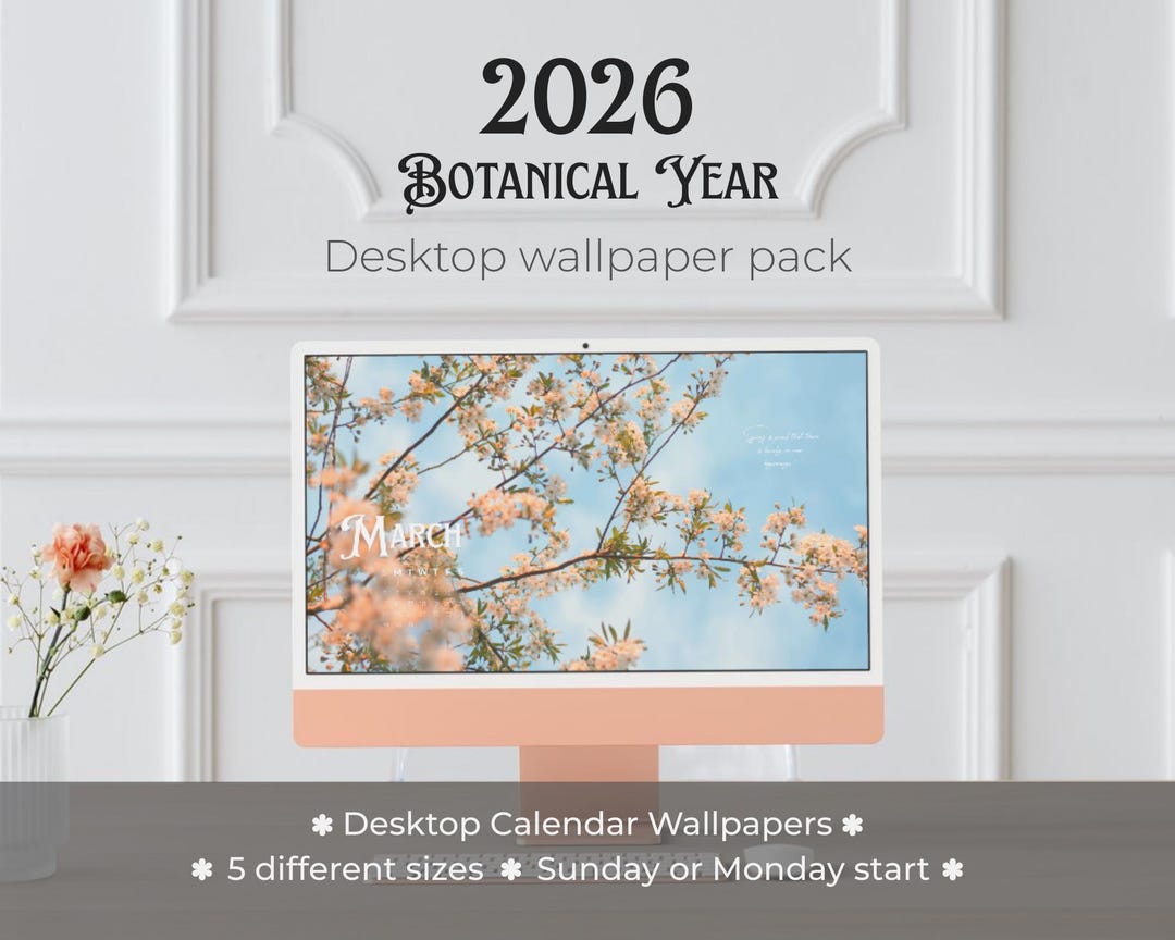 2026 Botanical Year | Desktop Calendar Wallpapers | 12 Monthly ...