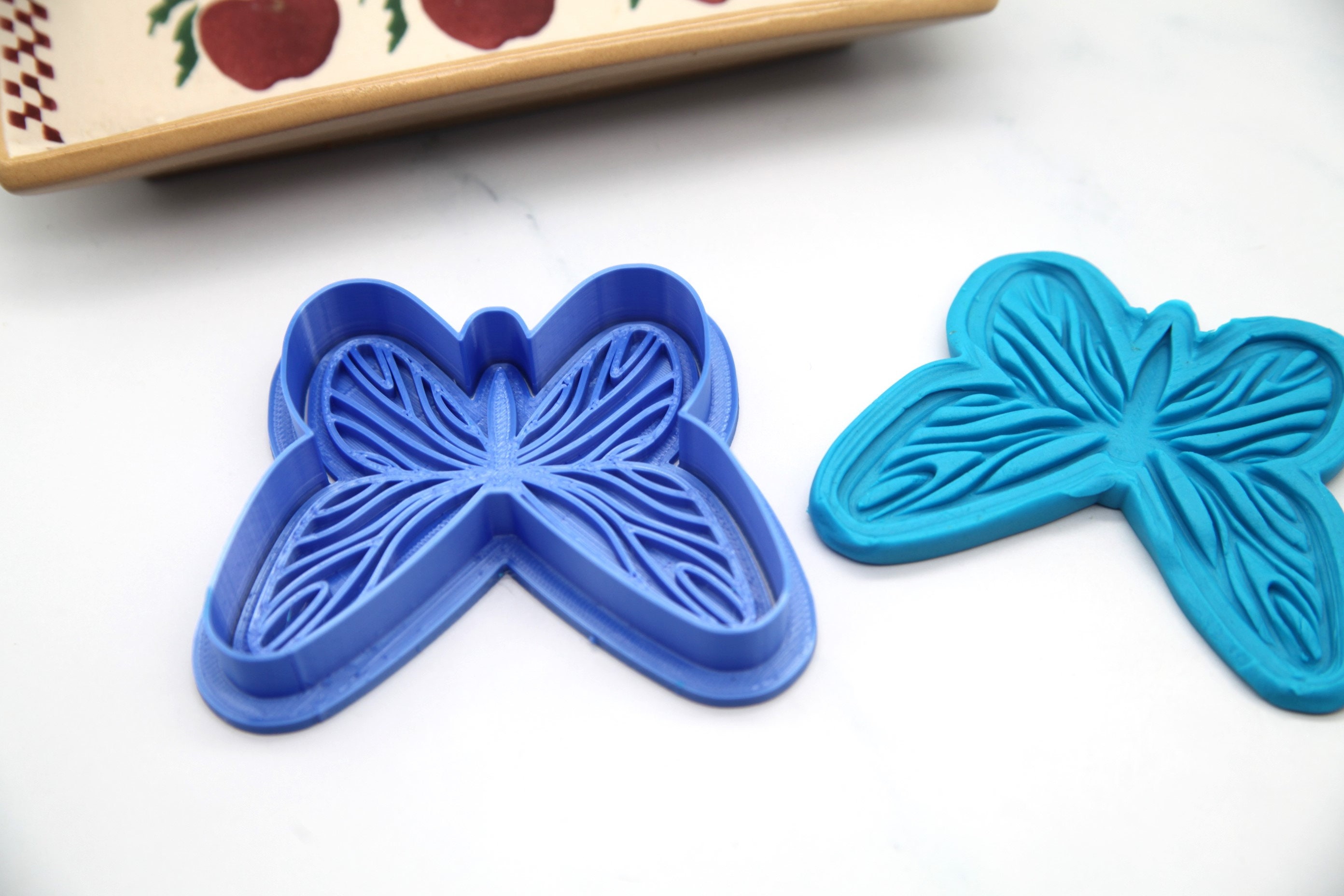 A Set of Butterfly Cutters and Stamps for Use With Cookie Dough, Clay ...
