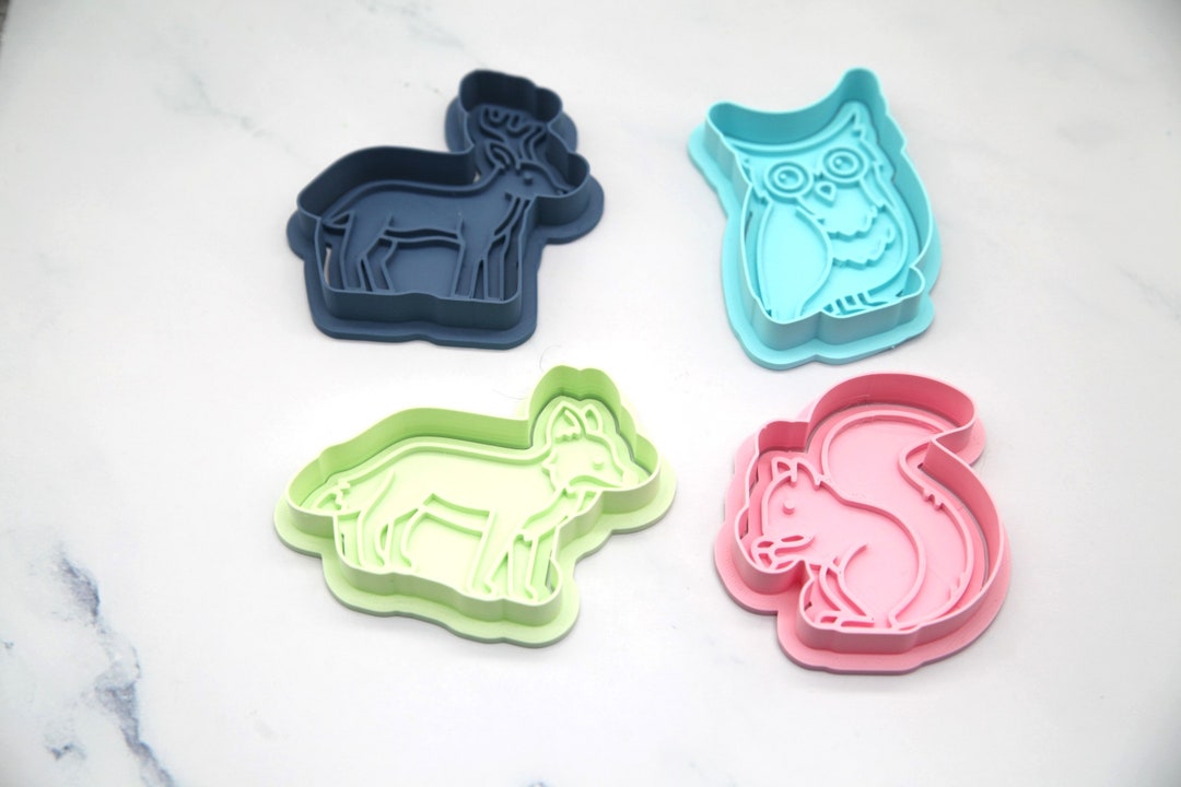 Complete Set Cute Forest Animals Cutters and Stamps for Cookies ...
