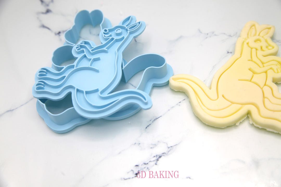 Kangaroo Cookie Cutter and Stamp Medium Sized for Cookies, Fondant and ...