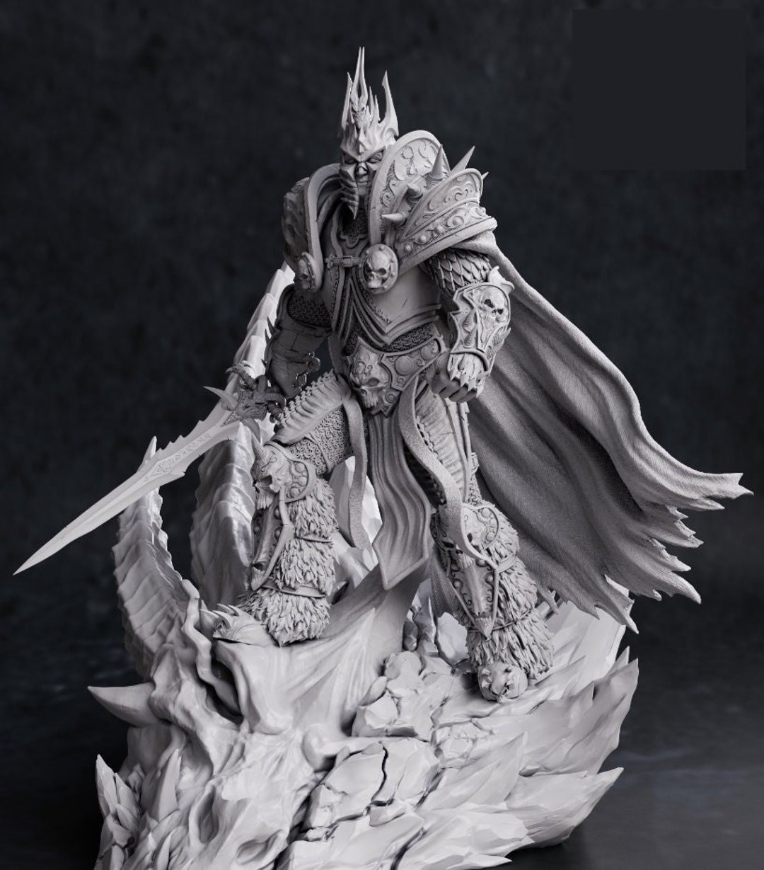 Arthas STL File, 3D Digital Printing ,STL File for 3D Printers, Figures, 3D Models, Wow, Lich ...