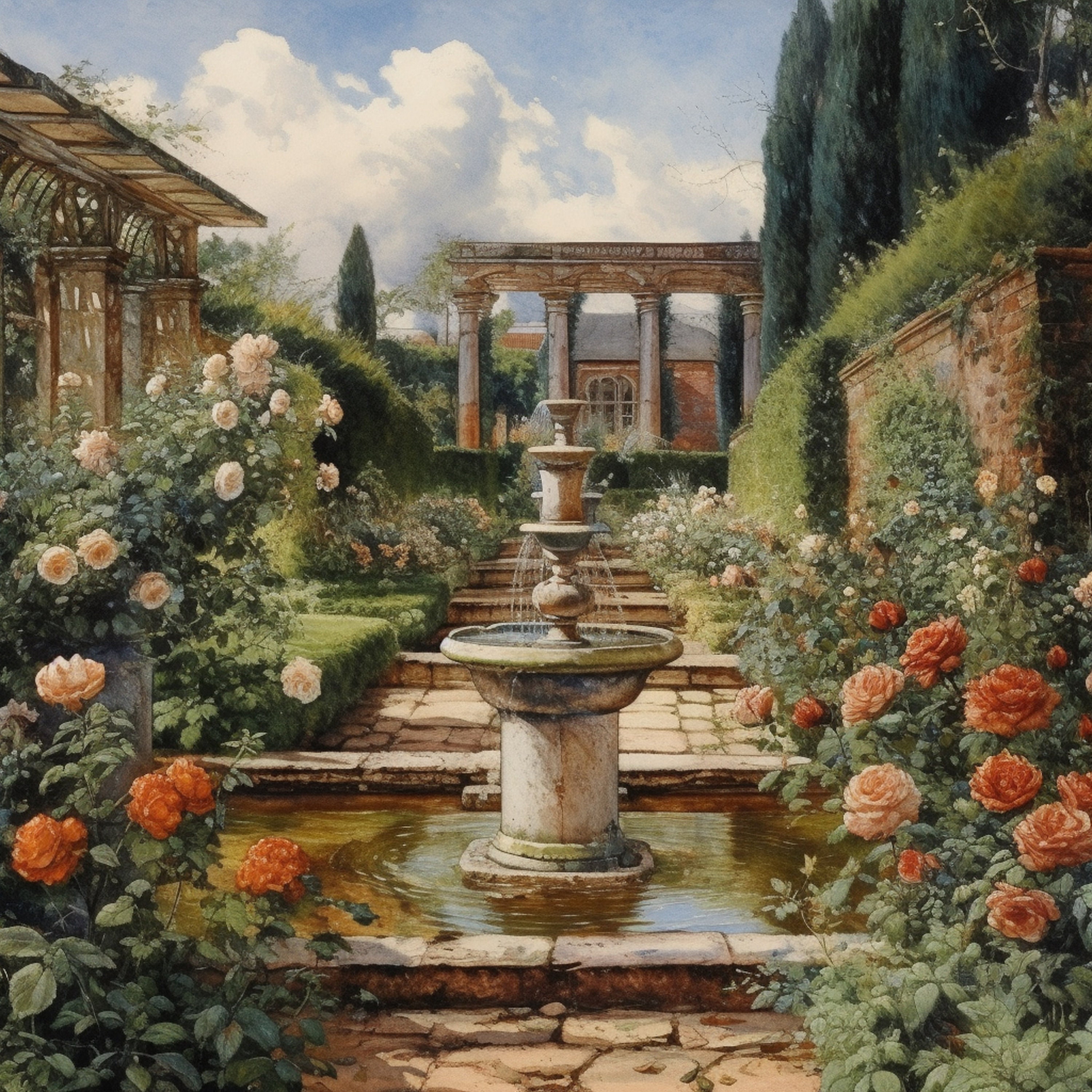 English Rose Garden Digital Art Scrapbooking/card Making/journal - Etsy