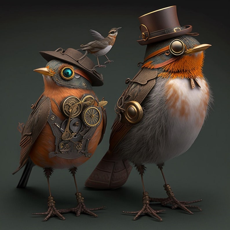 Steampunk Victorian Birds 4 Digital Art Images Scrapbooking/paper Art ...