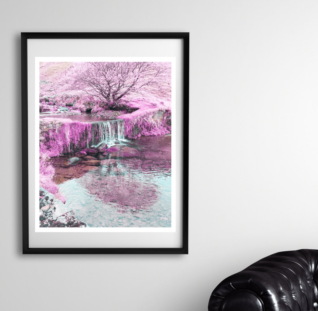 Pink BLOSSOM Waterfall Digital Wall ART Print - Etsy