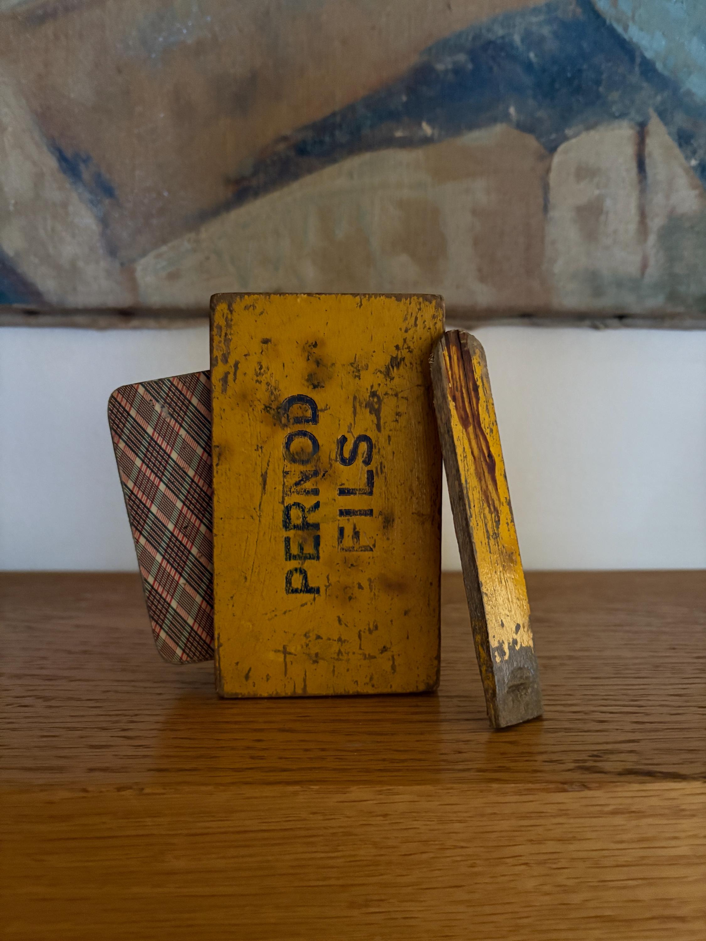 RARE Antique Wooden PERNOD FILS Playing Card Box / Vintage Advertising ...