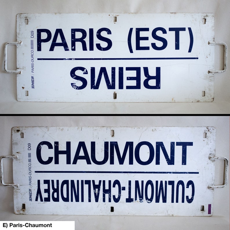Early 20th Century French Metal Train Signs / Paris Bordeaux Nice ...