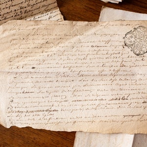 RARE / Antique French Documents / 18th Century Notary Letters / Vintage ...