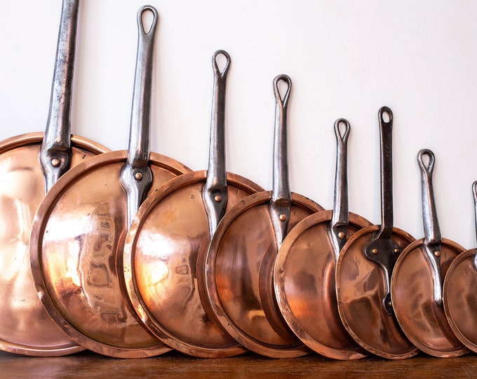 Vintage Copper Kitchen Ustensils. Choice of Ladle, Skimmer, Saucepan ...