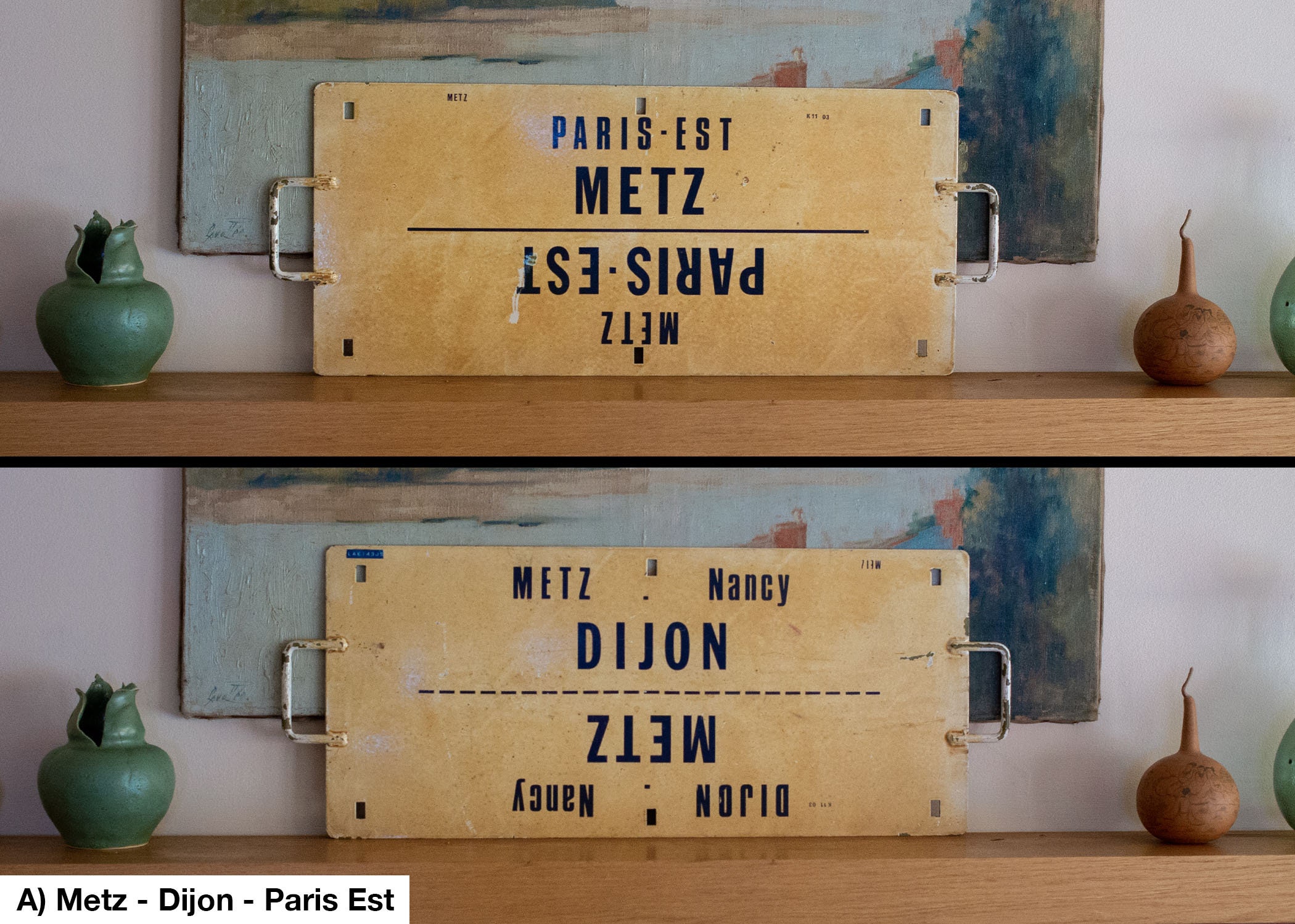 Early 20th Century French Metal Train Signs / Paris Bordeaux Nice ...