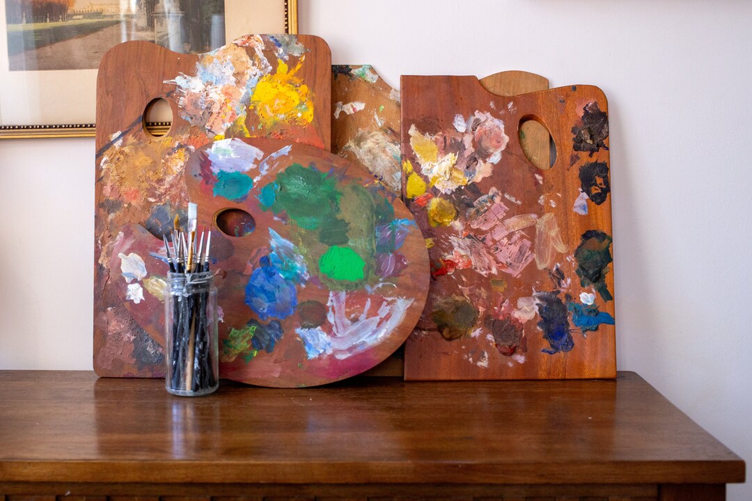 Antique French Painters Palettes / Genuine Vintage Artist Supplies ...