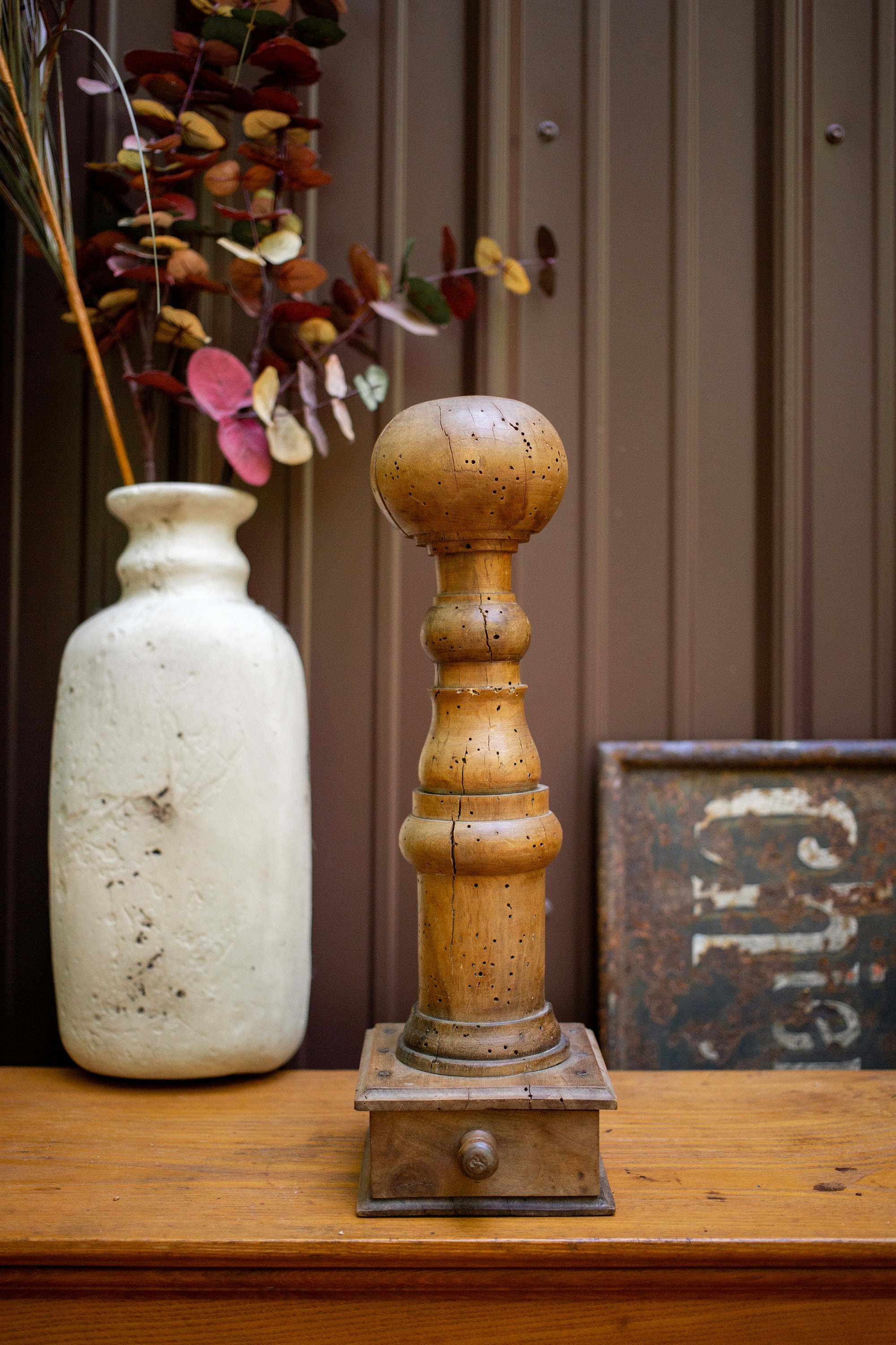 Antique Early 20th Century French Decorative Pepper Mill With Drawer ...