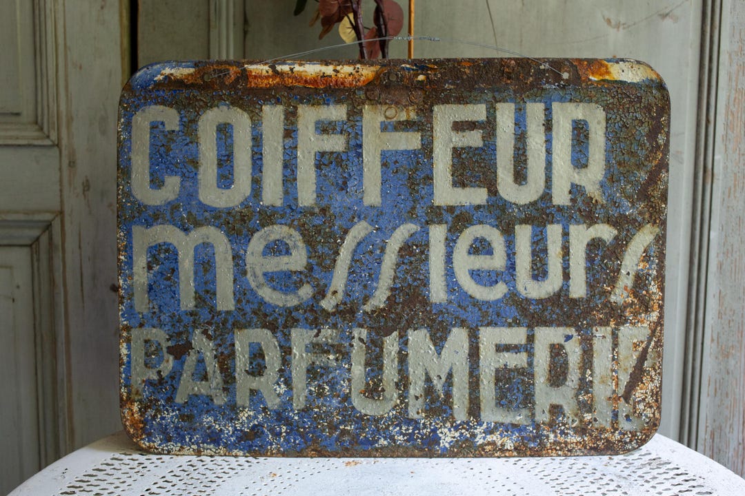 RARE / 19th Century French Trade Sign for Barber, Hairdresser / Vintage ...
