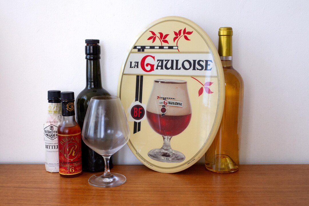 Laminated Oval Shaped La Gauloise Beer Sign / Antique French ...