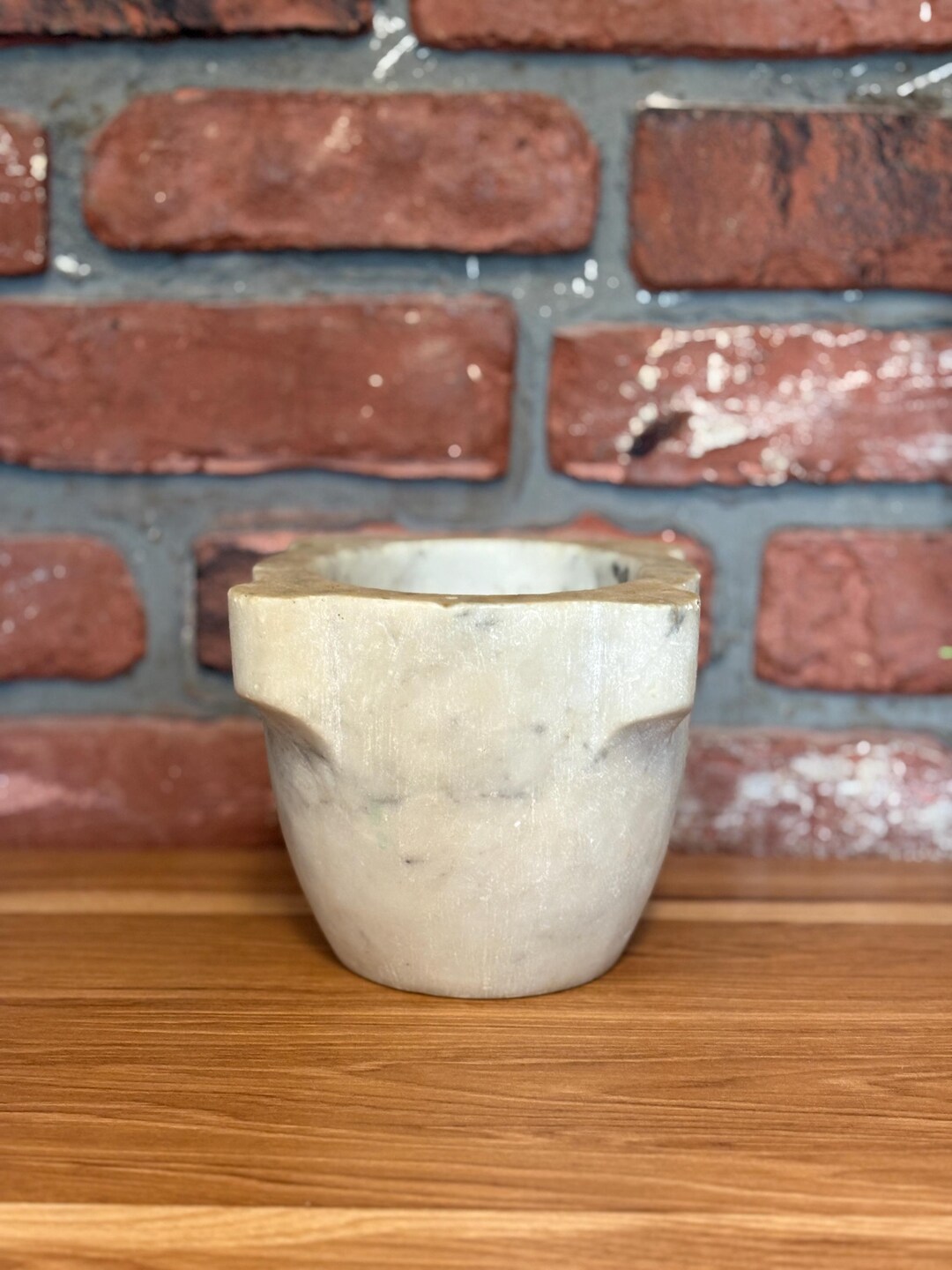 Antique Marble Mortar With Wood Pestle / White French Mortar / Gray ...