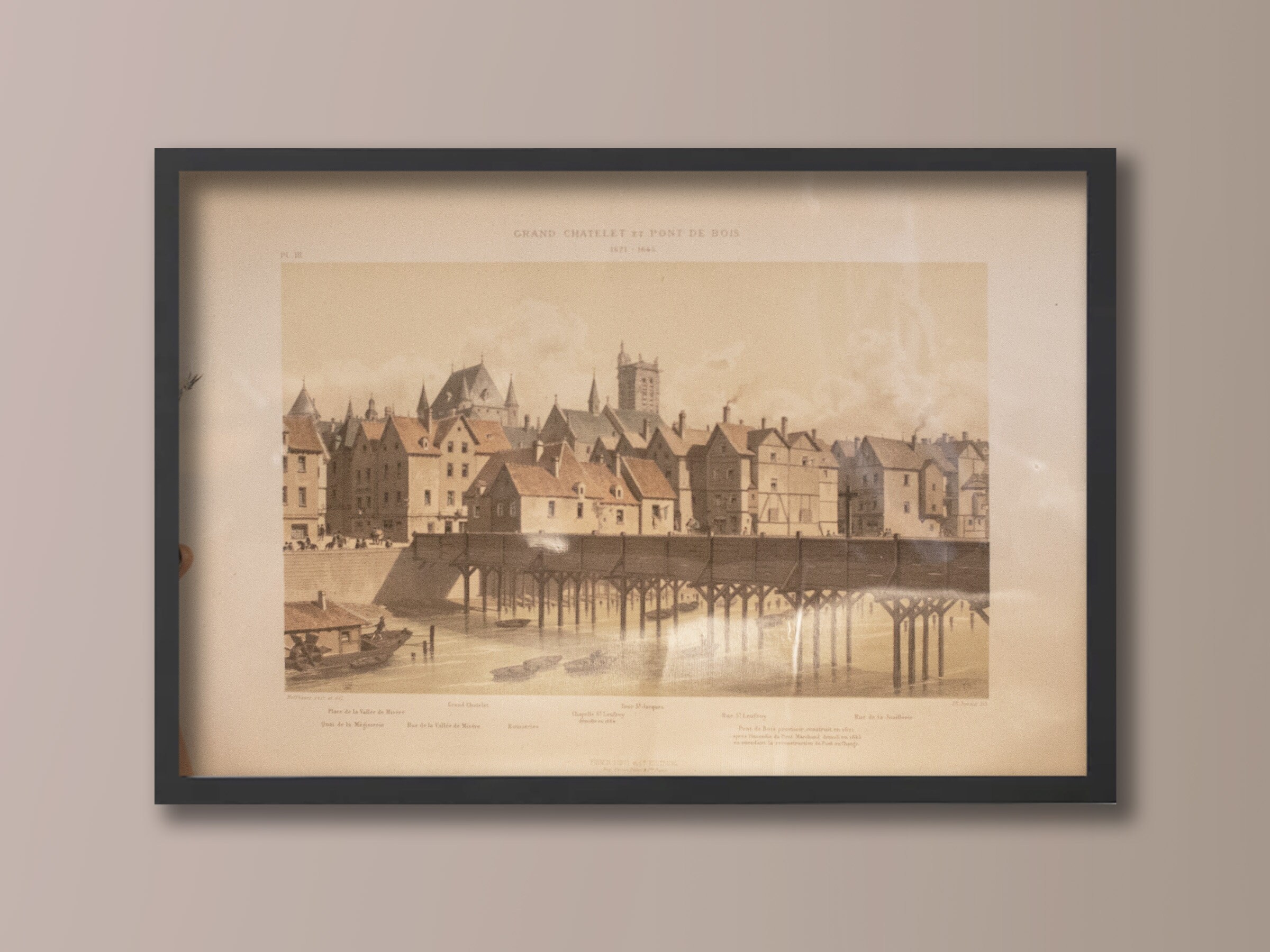 Vintage Hand-colored Paris Print, Notre Dame, Louvre, Hotel De Ville - Etsy