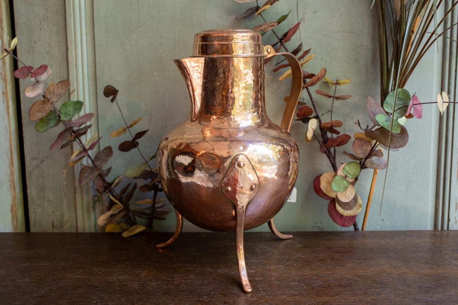 French Copper Coquemart / Antique Swiss Hot Chocolate Kettle / Circa ...
