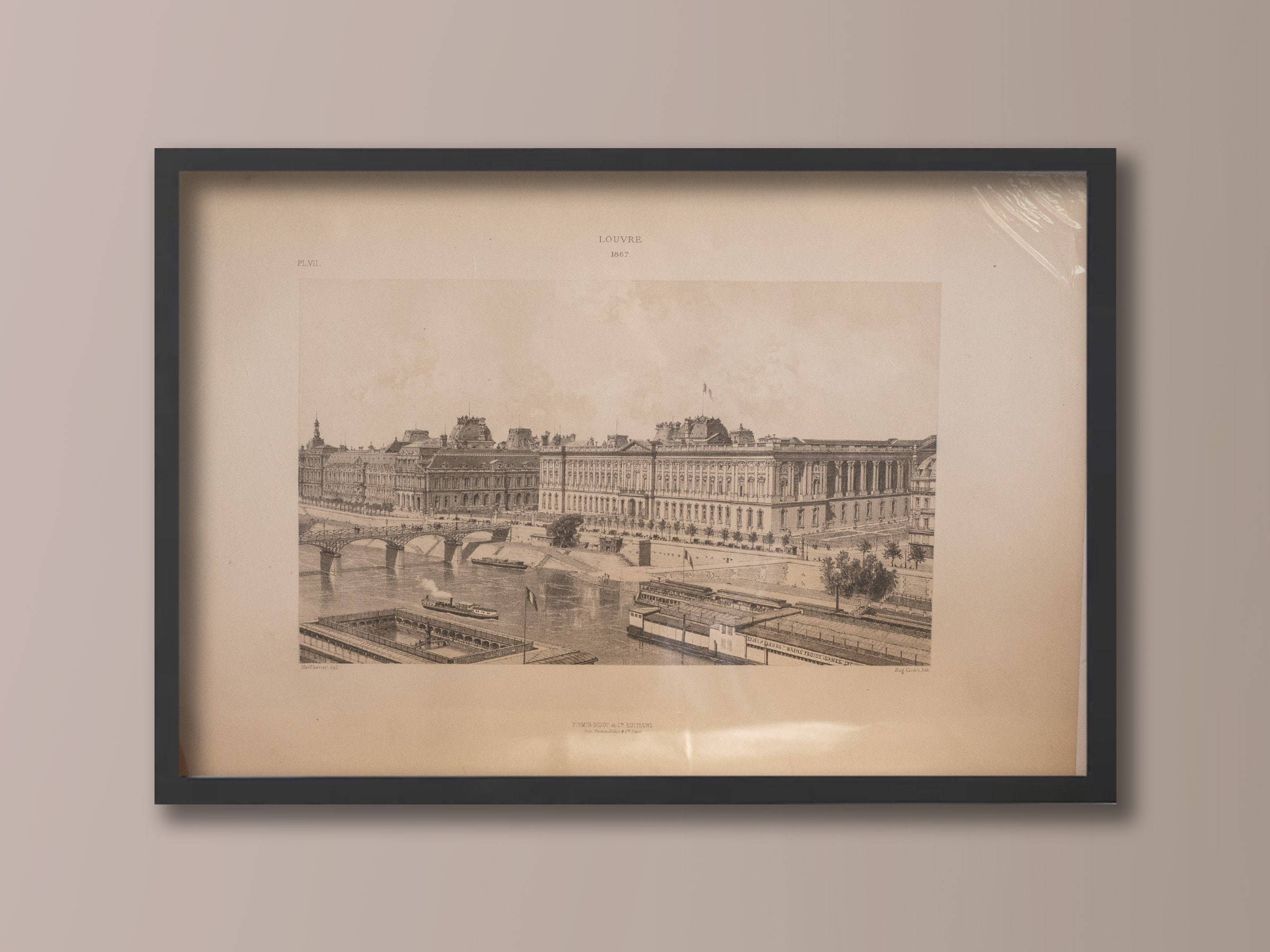 Vintage Hand-colored Paris Print, Notre Dame, Louvre, Hotel De Ville - Etsy