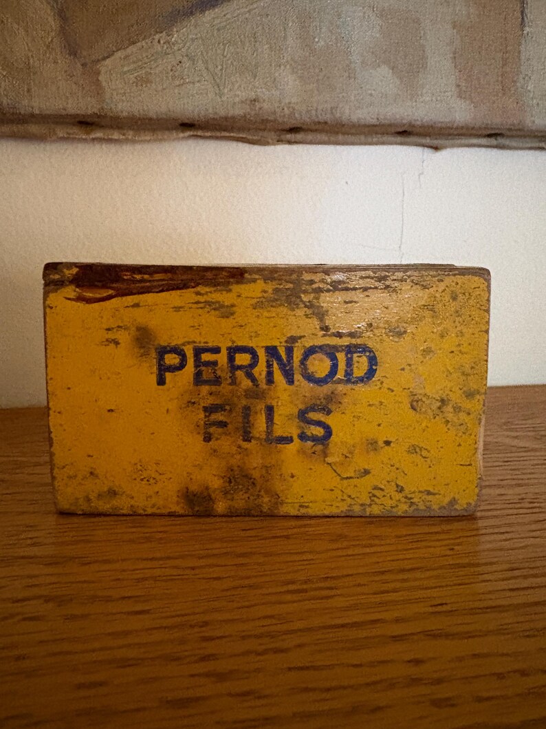 RARE Antique Wooden PERNOD FILS Playing Card Box / Vintage Advertising ...